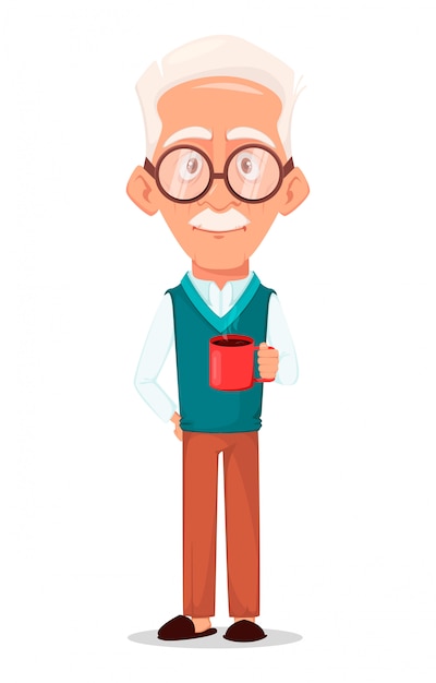 Premium Vector Grandfather Wearing Eyeglasses