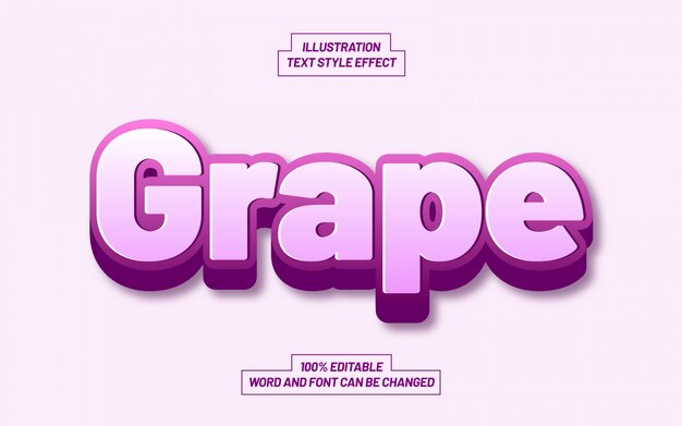 Premium Vector | Grape text style effect Premium Vector | Grape text style effect