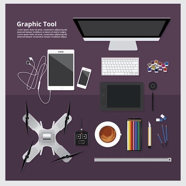 Premium Vector | Graphic tool workspace isolated vector illustration Premium Vector | Graphic tool workspace isolated vector illustration