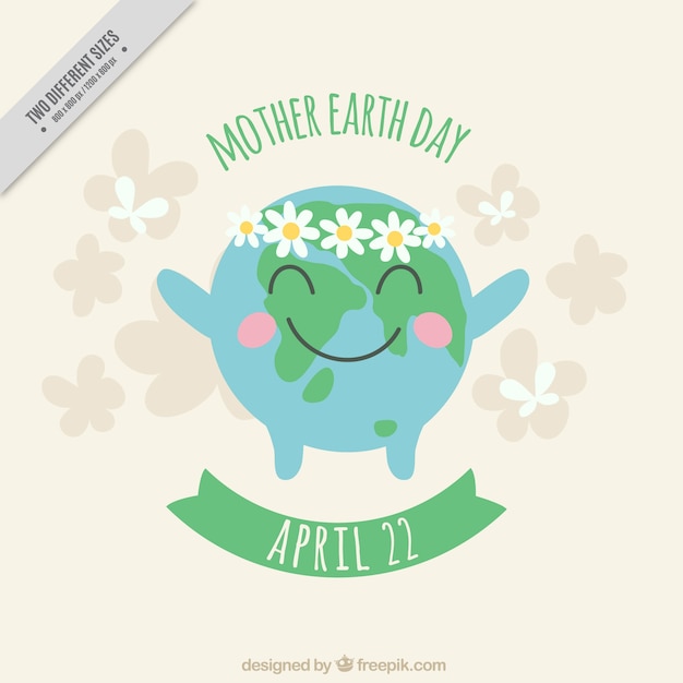 Free Vector | Great background of smiling earth Free Vector | Great background of smiling earth