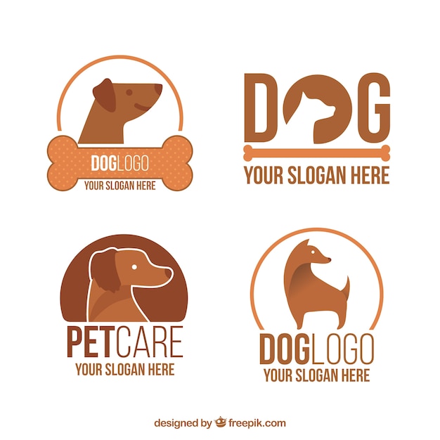 Great dog logos in brown tones Vector | Free Download Great dog logos in brown tones Vector | Free Download