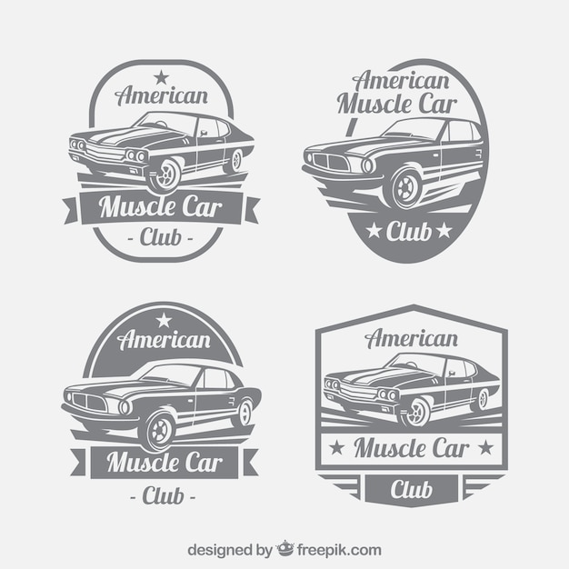 Great set of car logos in retro style Vector | Free Download Great set of car logos in retro style Vector | Free Download
