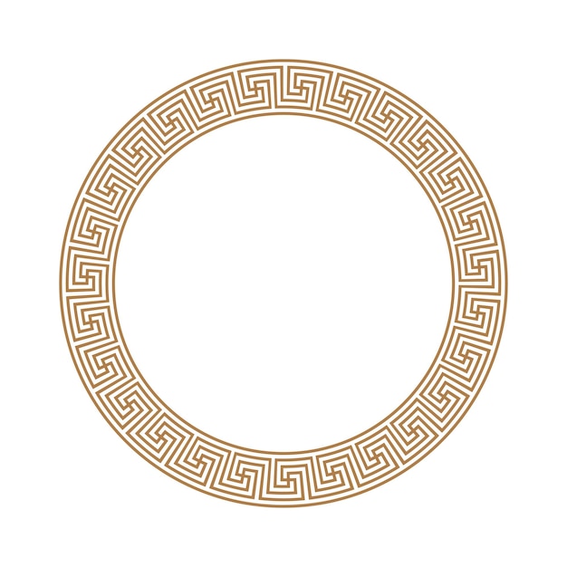 Premium Vector | Greek key round frame. greek border. vector Premium Vector | Greek key round frame. greek border. vector
