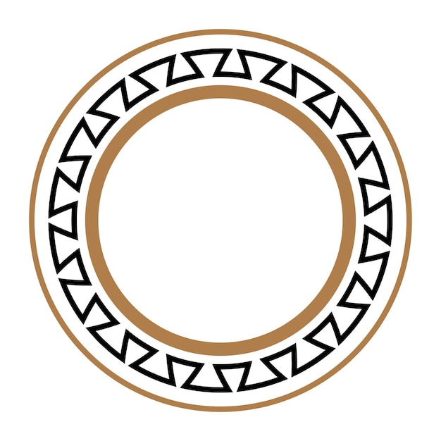 Premium Vector | Greek key round frame. greek border. vector Premium Vector | Greek key round frame. greek border. vector