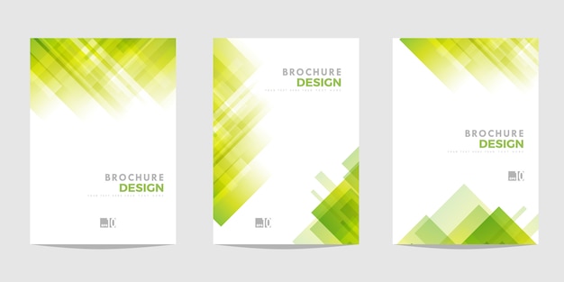 Green Abstract Brochure Set Premium Vector