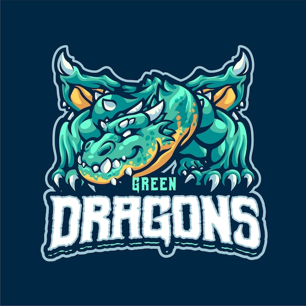 Premium Vector | Green dragon mascot logo template Premium Vector | Green dragon mascot logo template