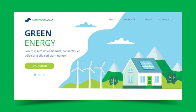 Premium Vector | Green energy landing page Premium Vector | Green energy landing page