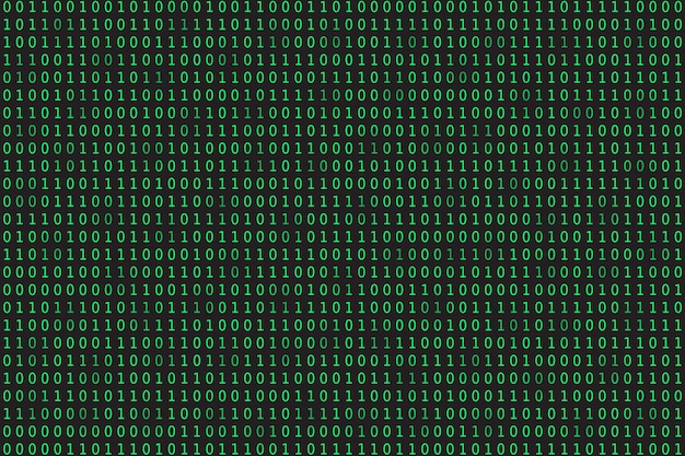 Premium Vector | Green programming binary coding matrix