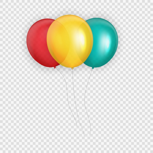 Premium Vector Group Of Colour Glossy Helium Balloons Background