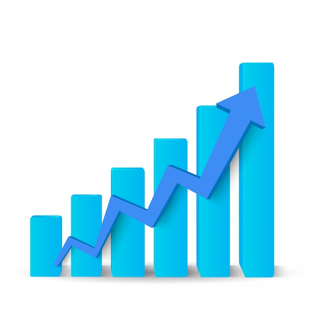 Growing blue graph | Premium Vector Growing blue graph | Premium Vector