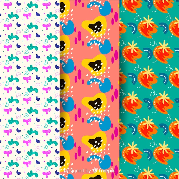 Free Vector | Hand drawn abstract pattern collection Free Vector | Hand drawn abstract pattern collection