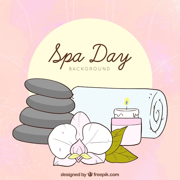 Free Vector | Hand drawn background for the spa Free Vector | Hand drawn background for the spa