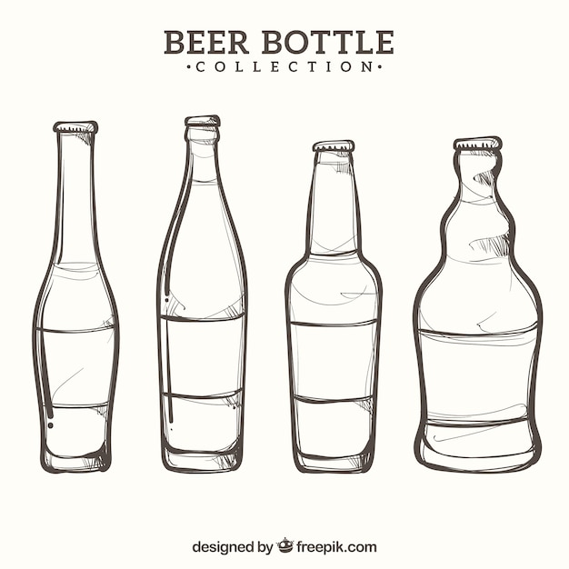 Free Vector | Hand drawn beer bottle collection Free Vector | Hand drawn beer bottle collection
