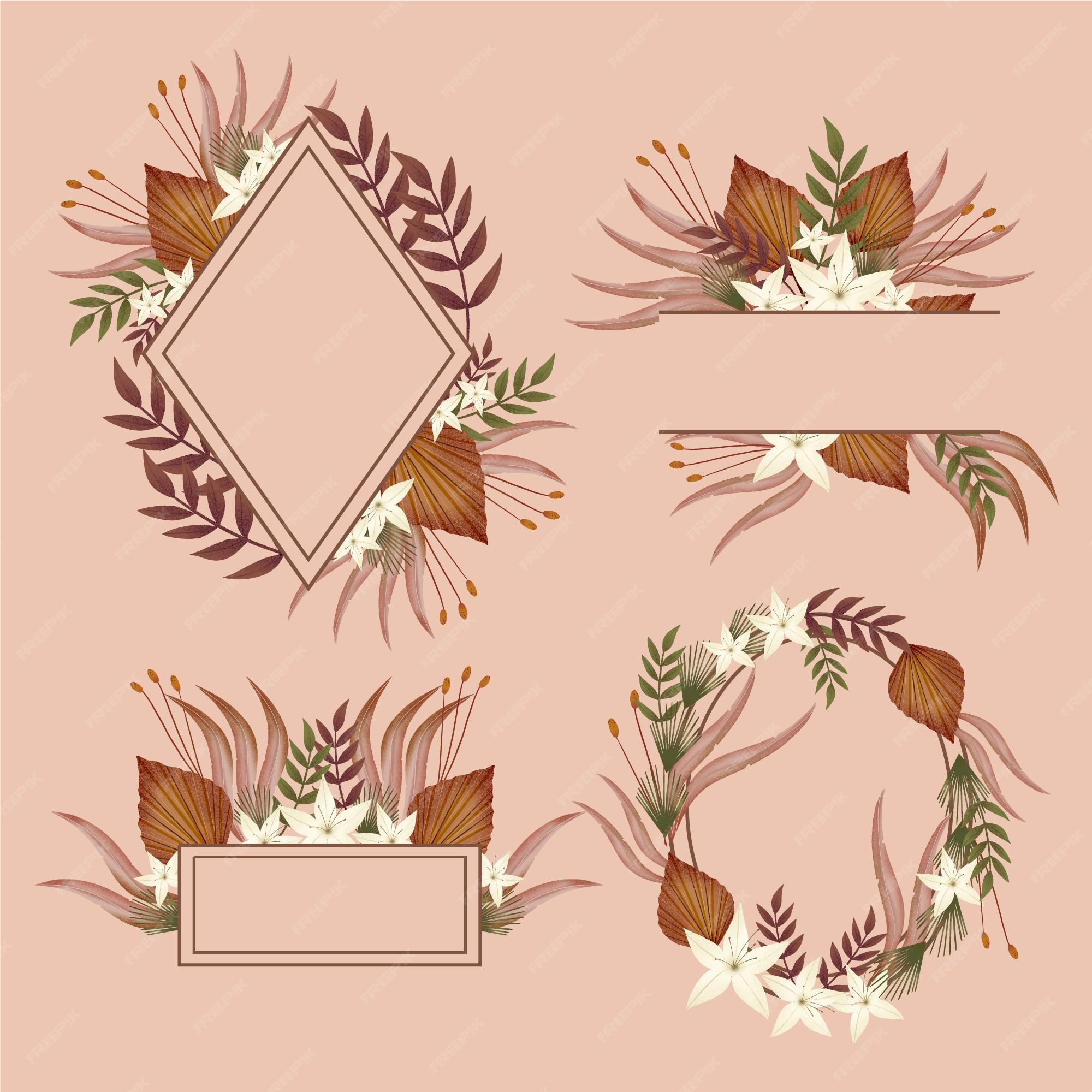 Premium Vector | Hand drawn boho frame collection Premium Vector | Hand drawn boho frame collection
