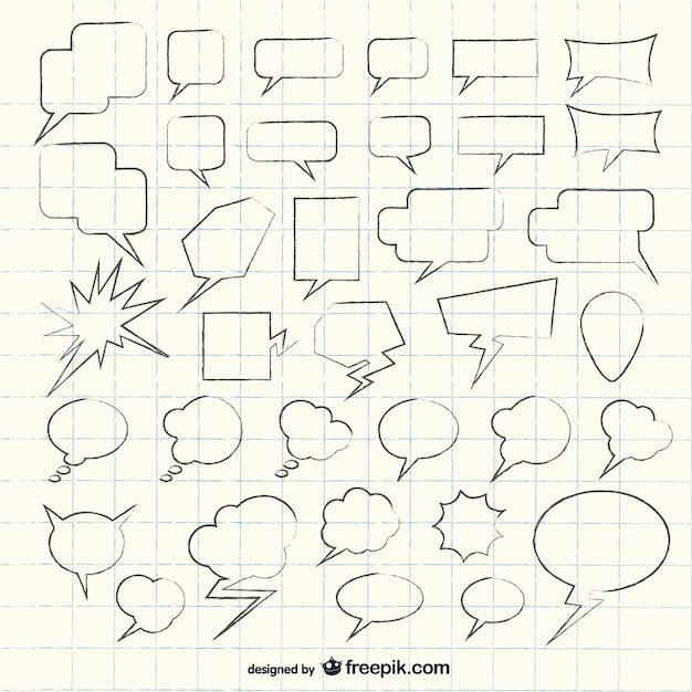 Hand drawn bubbles speech Vector | Free Download Hand drawn bubbles speech Vector | Free Download