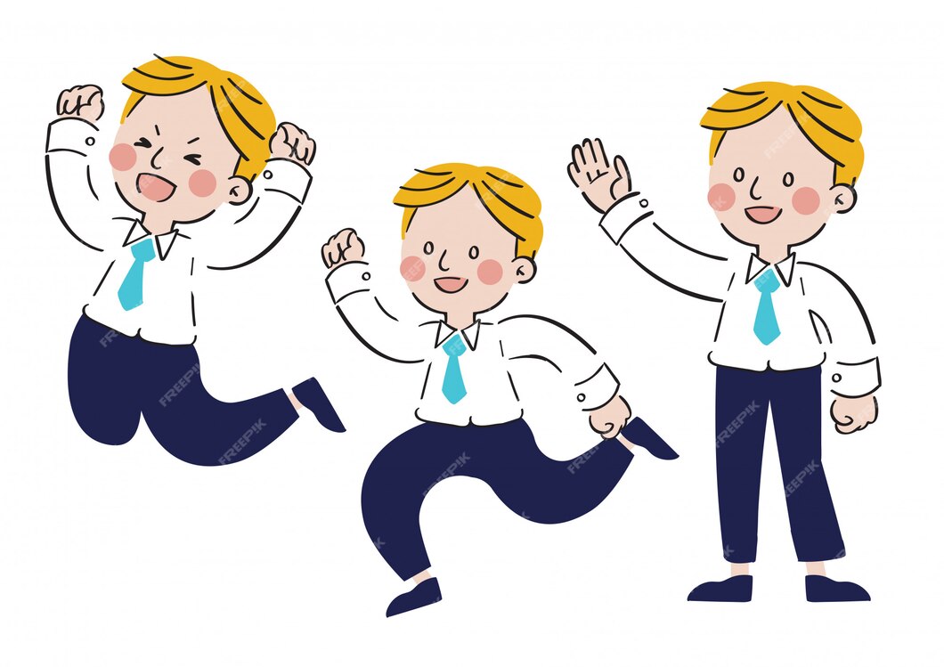 Premium Vector | Hand drawn cheerful male character cartoon Premium Vector | Hand drawn cheerful male character cartoon