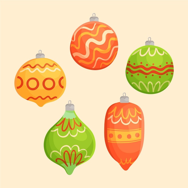 Premium Vector | Hand drawn christmas ball ornaments Premium Vector | Hand drawn christmas ball ornaments