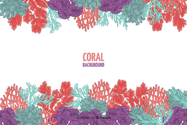 Free Vector | Hand drawn colorful coral background Free Vector | Hand drawn colorful coral background