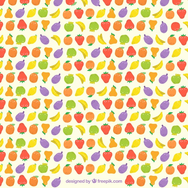Free Vector | Hand drawn colorful fruit background Free Vector | Hand drawn colorful fruit background