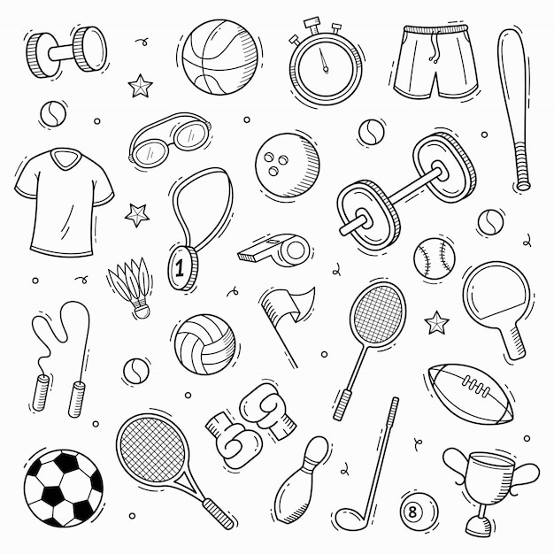 Premium Vector | Hand drawn doodle sport collection Premium Vector | Hand drawn doodle sport collection