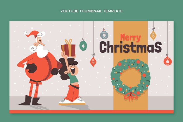 Free Vector | Hand drawn flat christmas youtube thumbnail Free Vector | Hand drawn flat christmas youtube thumbnail