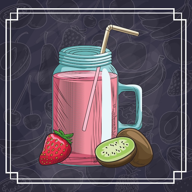 Premium Vector | Hand drawn fruits and drinks Premium Vector | Hand drawn fruits and drinks
