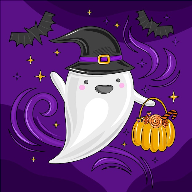 Free Vector | Hand drawn halloween ghost illustration Free Vector | Hand drawn halloween ghost illustration