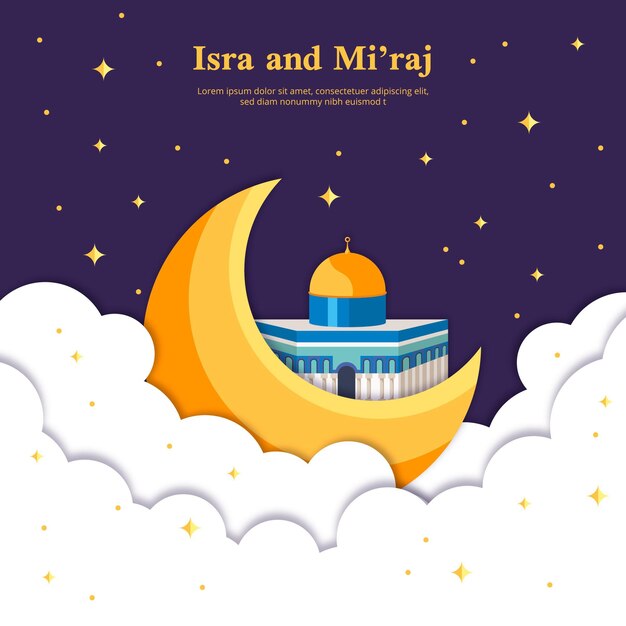 Premium Vector | Hand drawn isra miraj illustration Premium Vector | Hand drawn isra miraj illustration