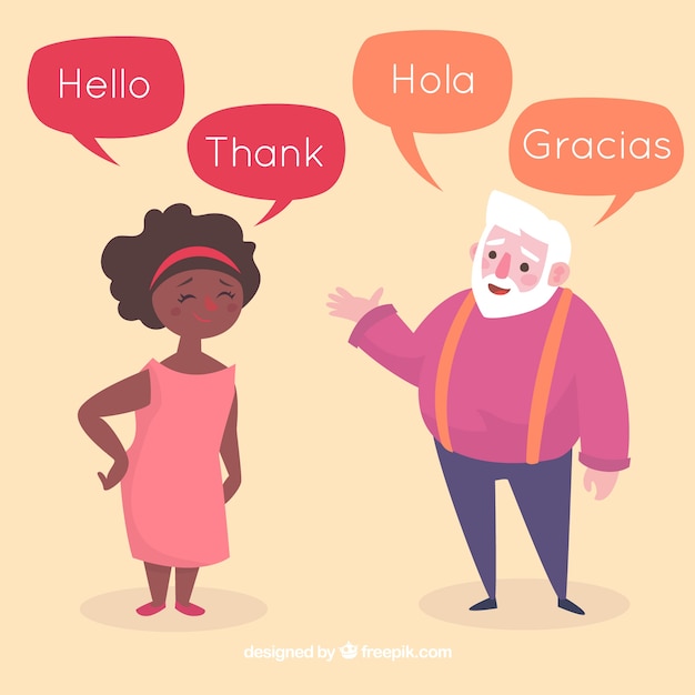 Free Vector | Hand drawn people speaking different languages Free Vector | Hand drawn people speaking different languages