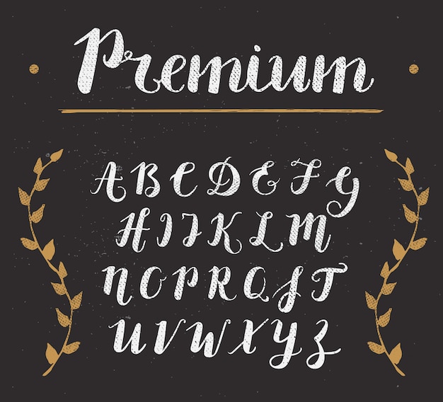 Premium Vector | Hand drawn script alphabet Premium Vector | Hand drawn script alphabet