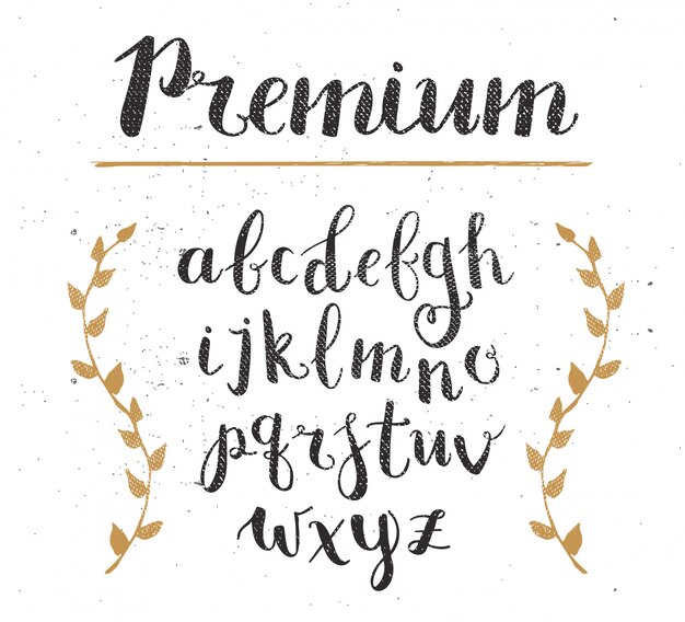 Premium Vector | Hand drawn script alphabet. Premium Vector | Hand drawn script alphabet.