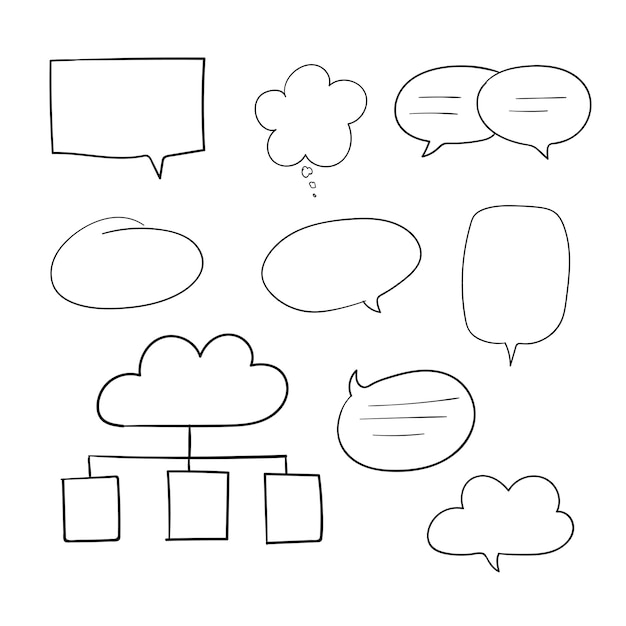 Free Vector | Hand drawn speech bubble collection Free Vector | Hand drawn speech bubble collection