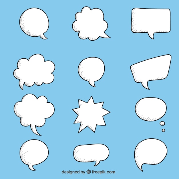 Hand drawn speech bubbles Vector | Free Download Hand drawn speech bubbles Vector | Free Download