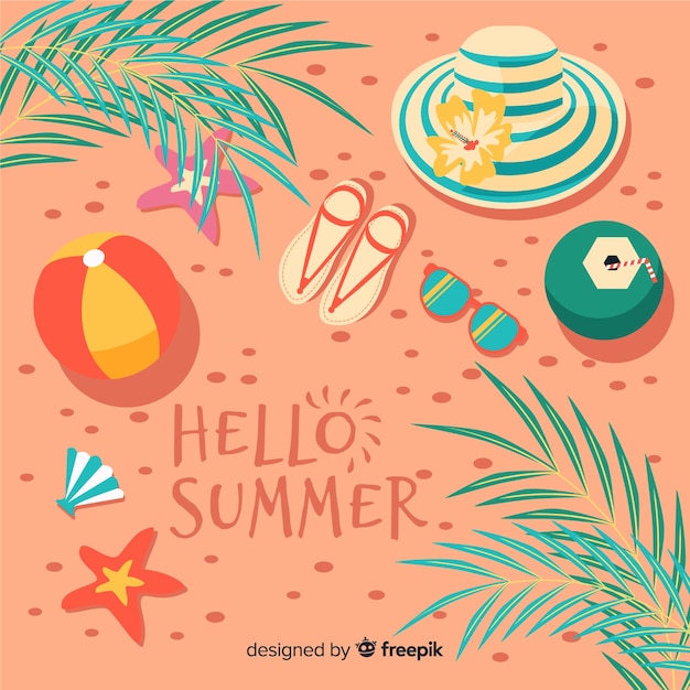 Free Vector | Hand drawn summer background Free Vector | Hand drawn summer background