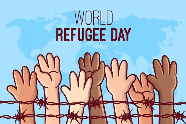 Hand Drawn World Refugee Day Concept Free Vector