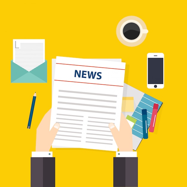 Premium Vector | Hand holding a newspaper. Premium Vector | Hand holding a newspaper.