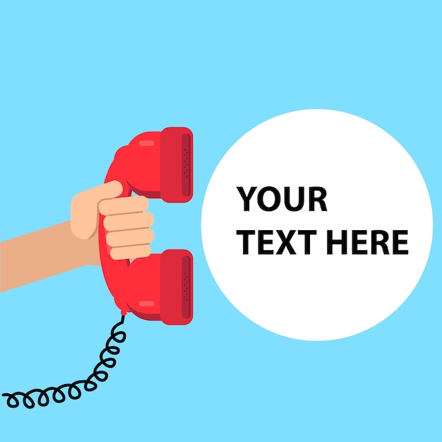 Premium Vector | Hand holding telephone. support service Premium Vector | Hand holding telephone. support service