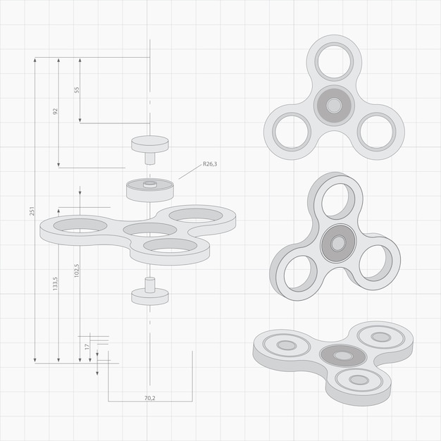 Premium Vector | Hand spinner different forms hand drawn set. fidget ... Premium Vector | Hand spinner different forms hand drawn set. fidget ...