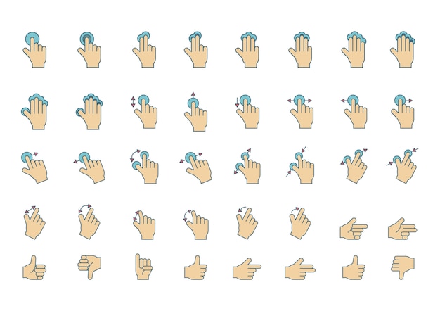Premium Vector | Hand swipe gesture sign Premium Vector | Hand swipe gesture sign