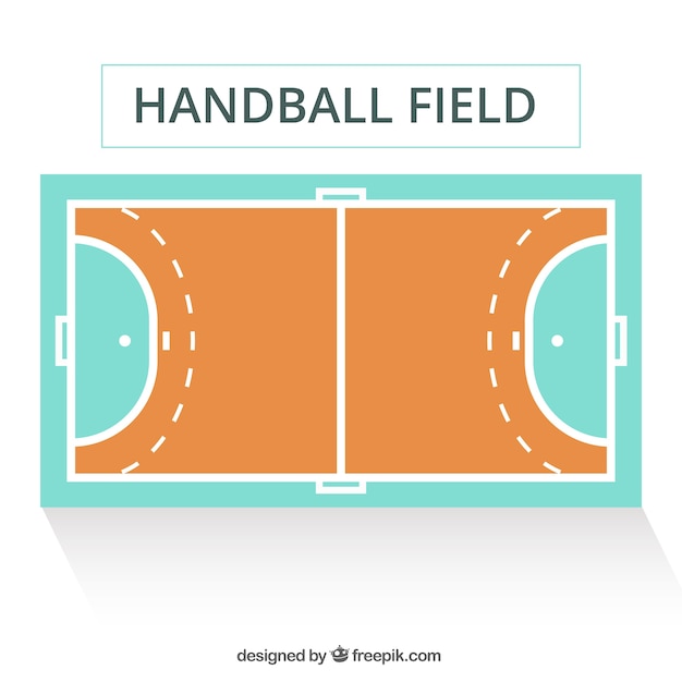 Free Vector | Handball field in flat style Free Vector | Handball field in flat style