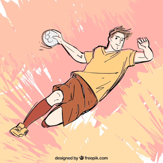 Handball player in sketch style | Free Vector Handball player in sketch style | Free Vector