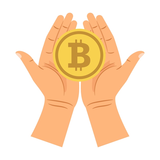 Premium Vector Hands Holding Bitcoin