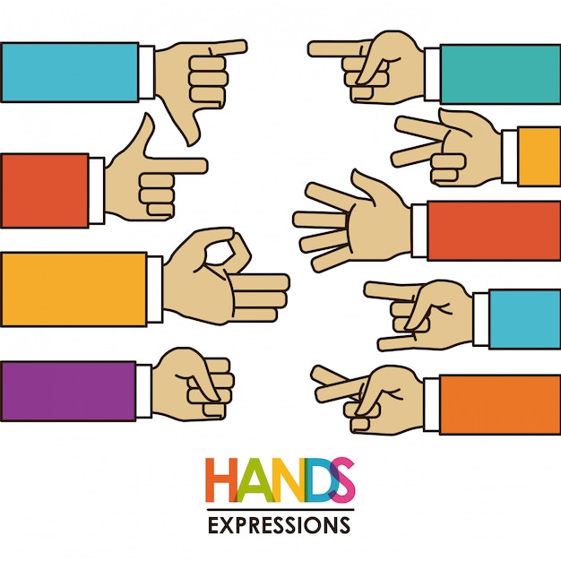 Premium Vector | Hands signals Premium Vector | Hands signals