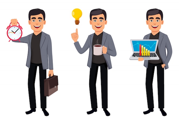 Premium Vector | Handsome business man cartoon character Premium Vector | Handsome business man cartoon character