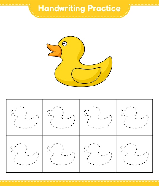 Premium Vector | Handwriting practice. tracing lines of rubber duck ... Premium Vector | Handwriting practice. tracing lines of rubber duck ...