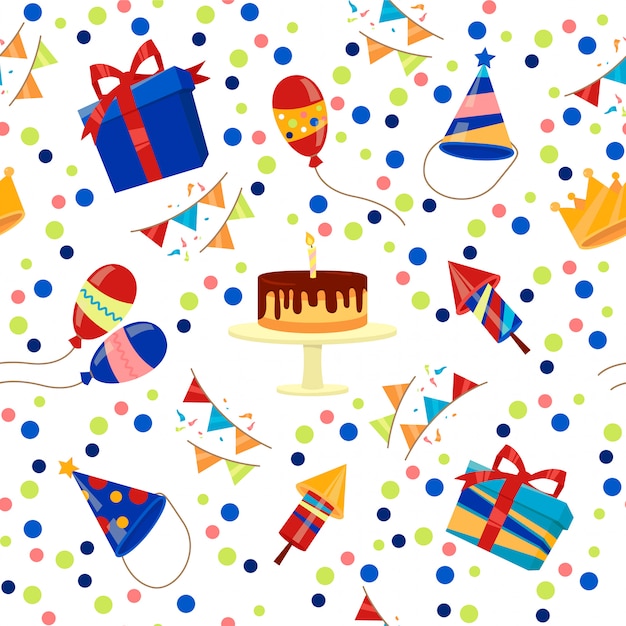 Premium Vector | Happy birthday seamless pattern Premium Vector | Happy birthday seamless pattern
