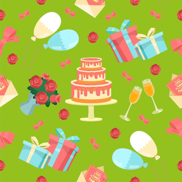 Premium Vector | Happy birthday seamless pattern Premium Vector | Happy birthday seamless pattern