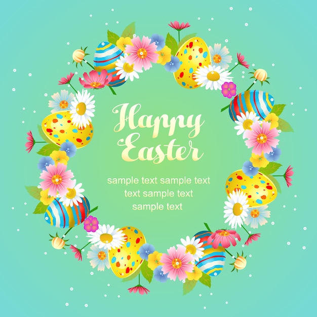 Premium Vector | Happy easter wreath Premium Vector | Happy easter wreath