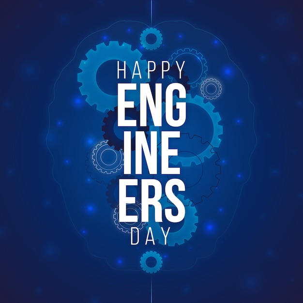 Premium Vector | Happy engineers day with gears Premium Vector | Happy engineers day with gears