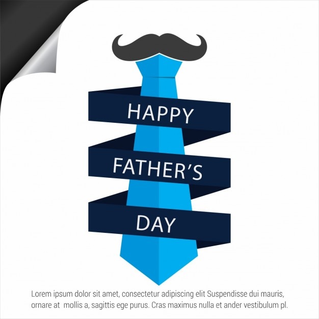 Free Vector | Happy fathers day with a flat tie and moustache Free Vector | Happy fathers day with a flat tie and moustache